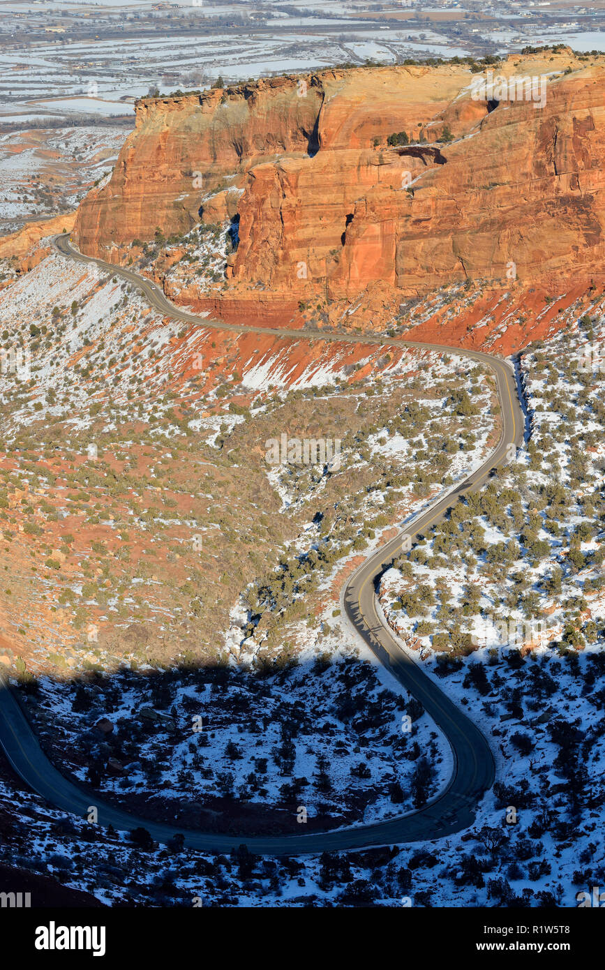 Weathered rocks, canyons and pinnacles from the scenic drive, Colorado ...