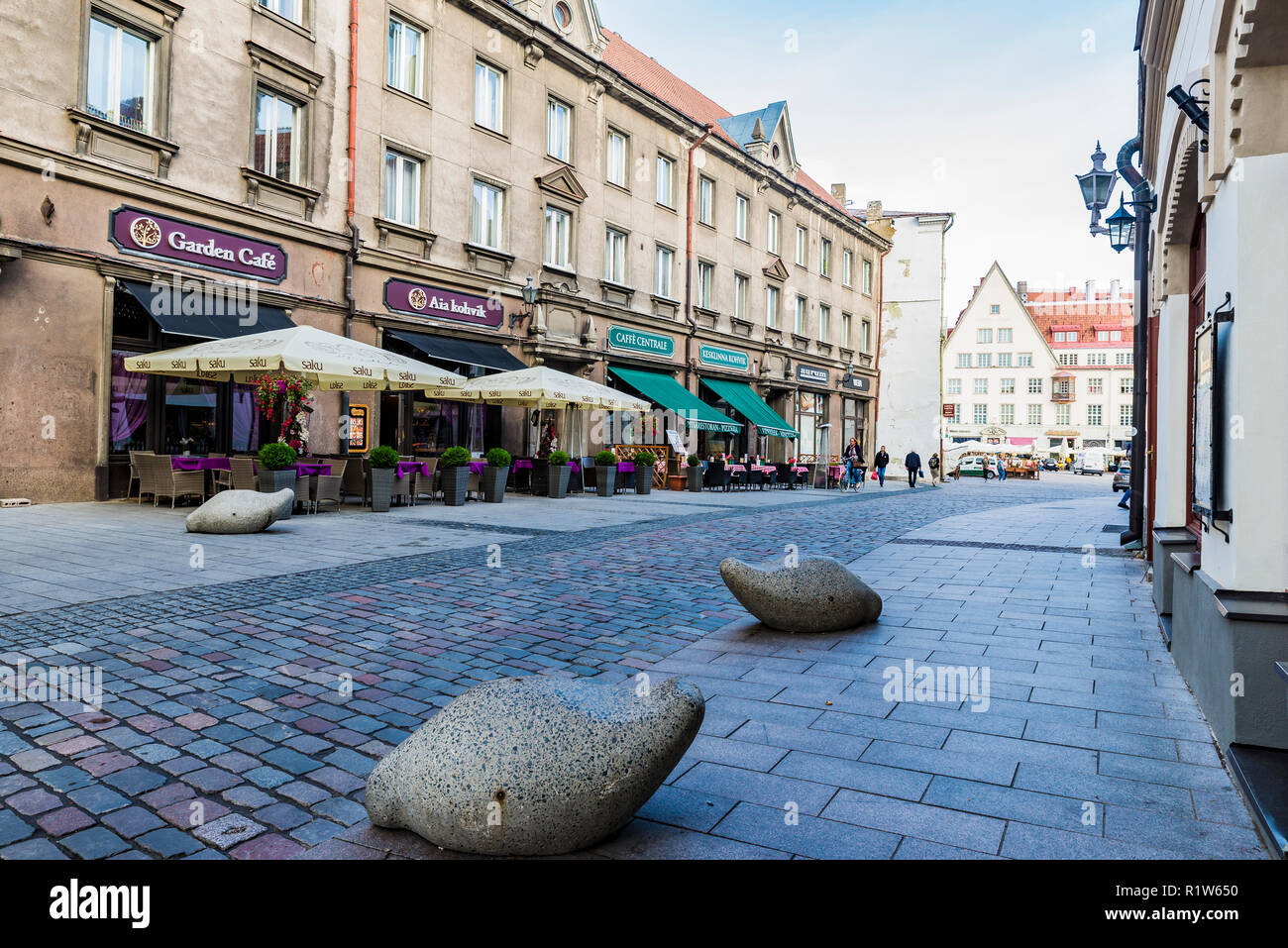 Tallinn Street with its bollards. Instead of using boring posts to stop ...