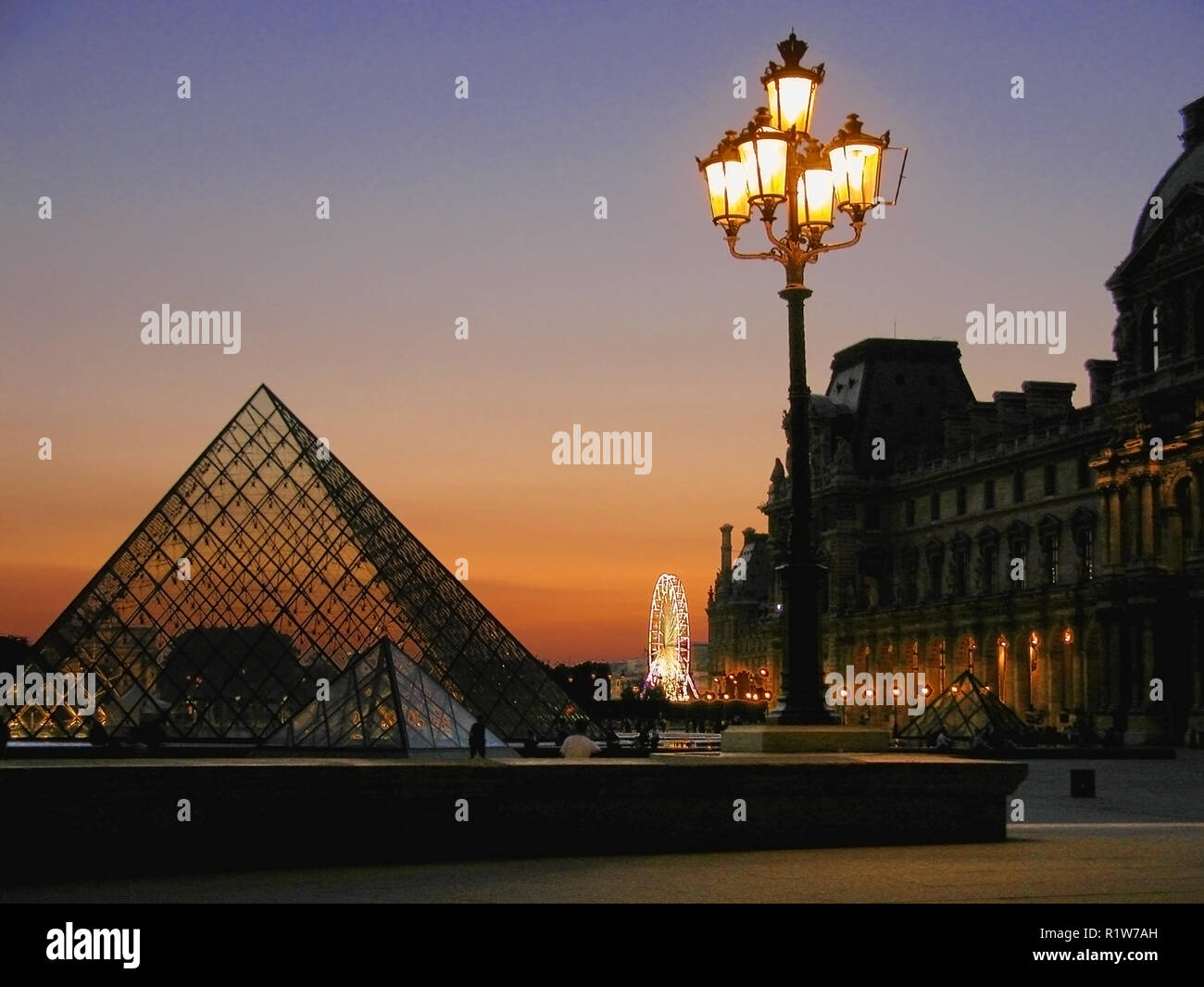 The Palais du Louvre, Cour Napoleon, the Pyramid and beyond, La Grande ...