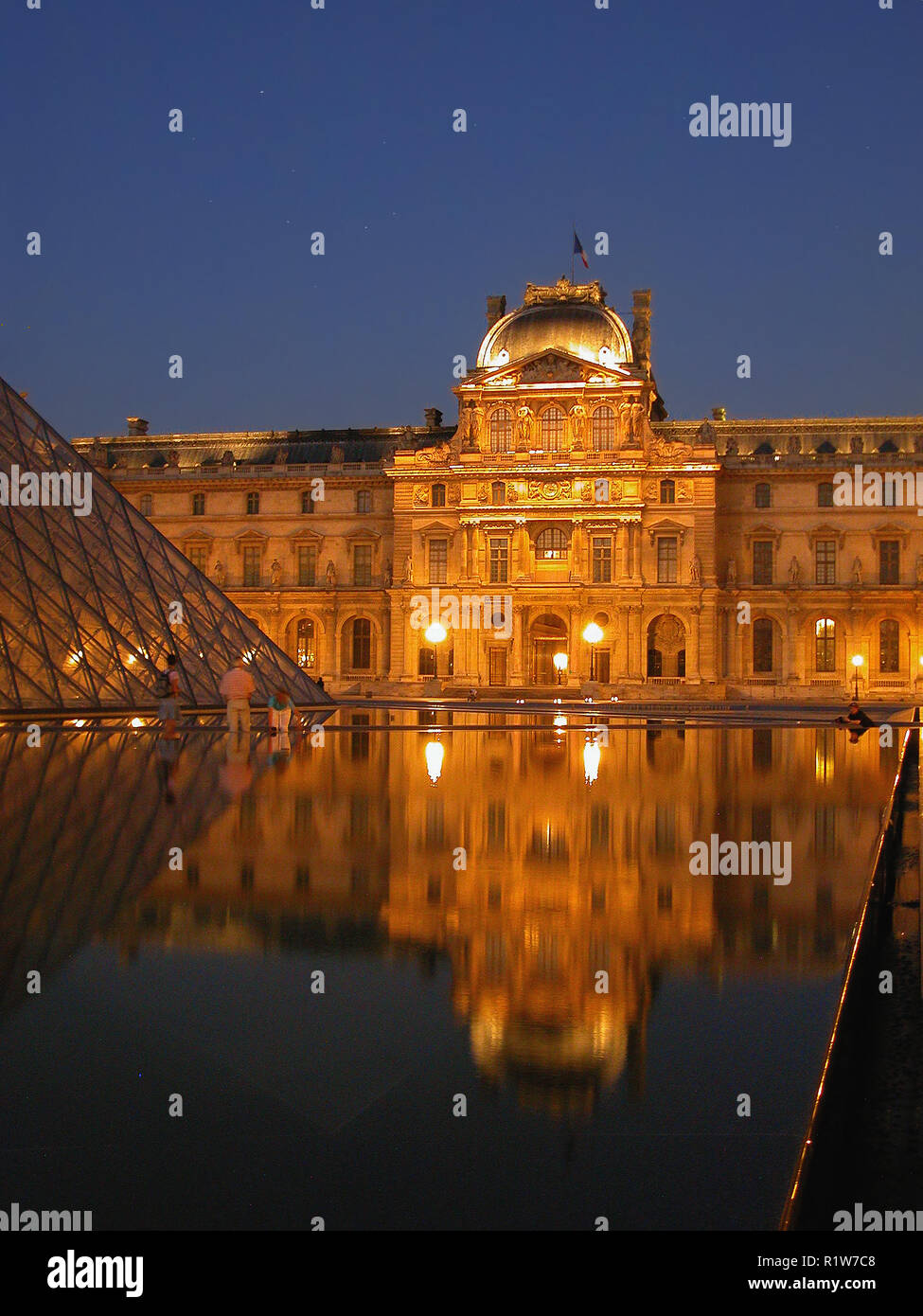 The Palais du Louvre, Paris, France: the Pyramid in the centre of the ...
