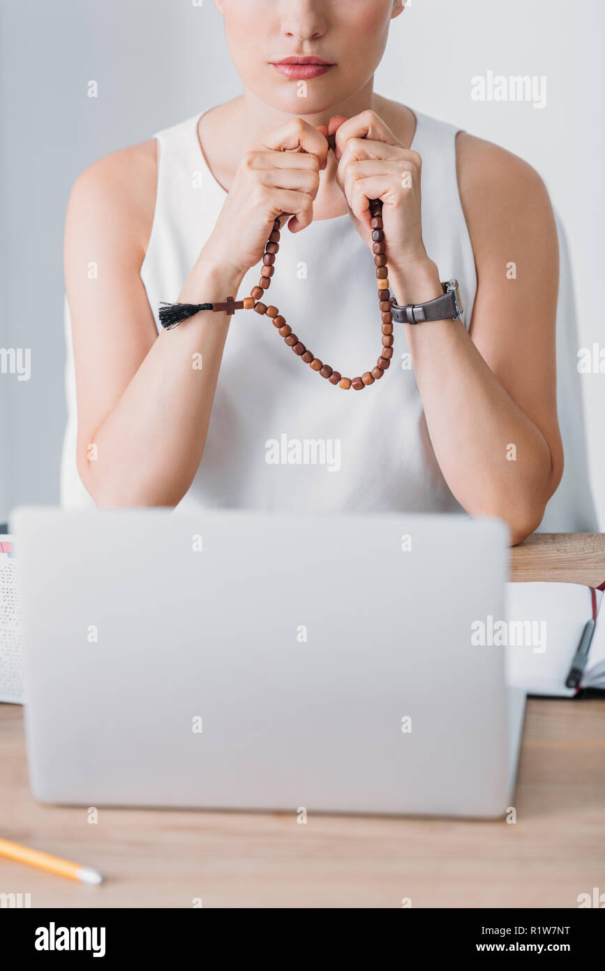 Woman praying computer hi-res stock photography and images - Alamy