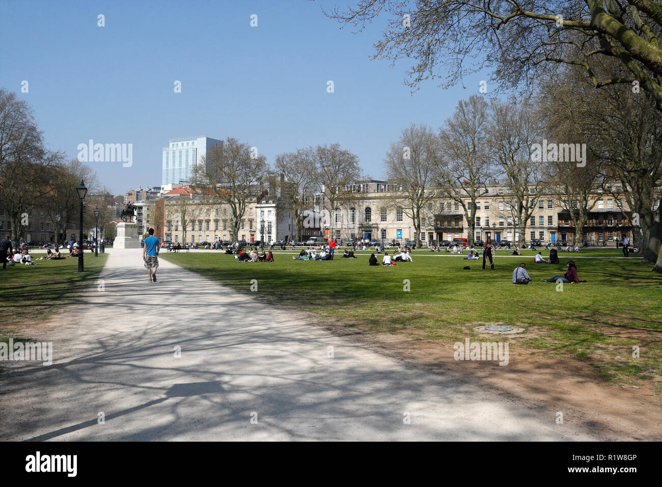 Queen Square in Bristol, England UK, open space in the city centre ...