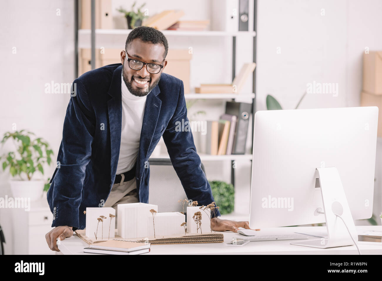 successful african american architect working with business buildings ...