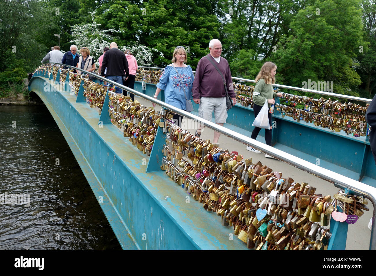 Love locks wye bridge bakewell hi-res stock photography and images - Alamy
