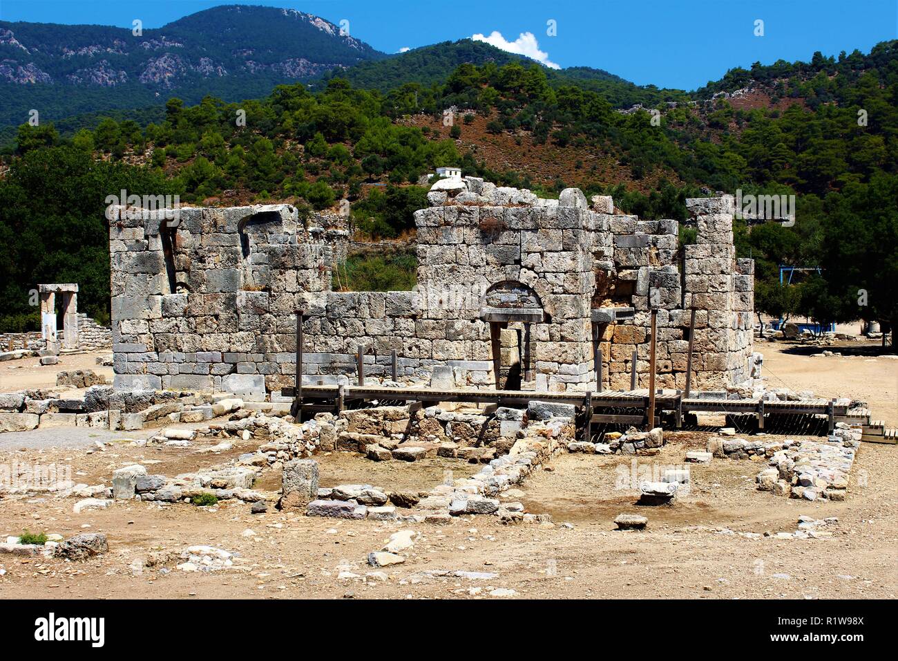 The ruins of the ancient city of Kaunos, near Dalyan, Turkey Stock ...