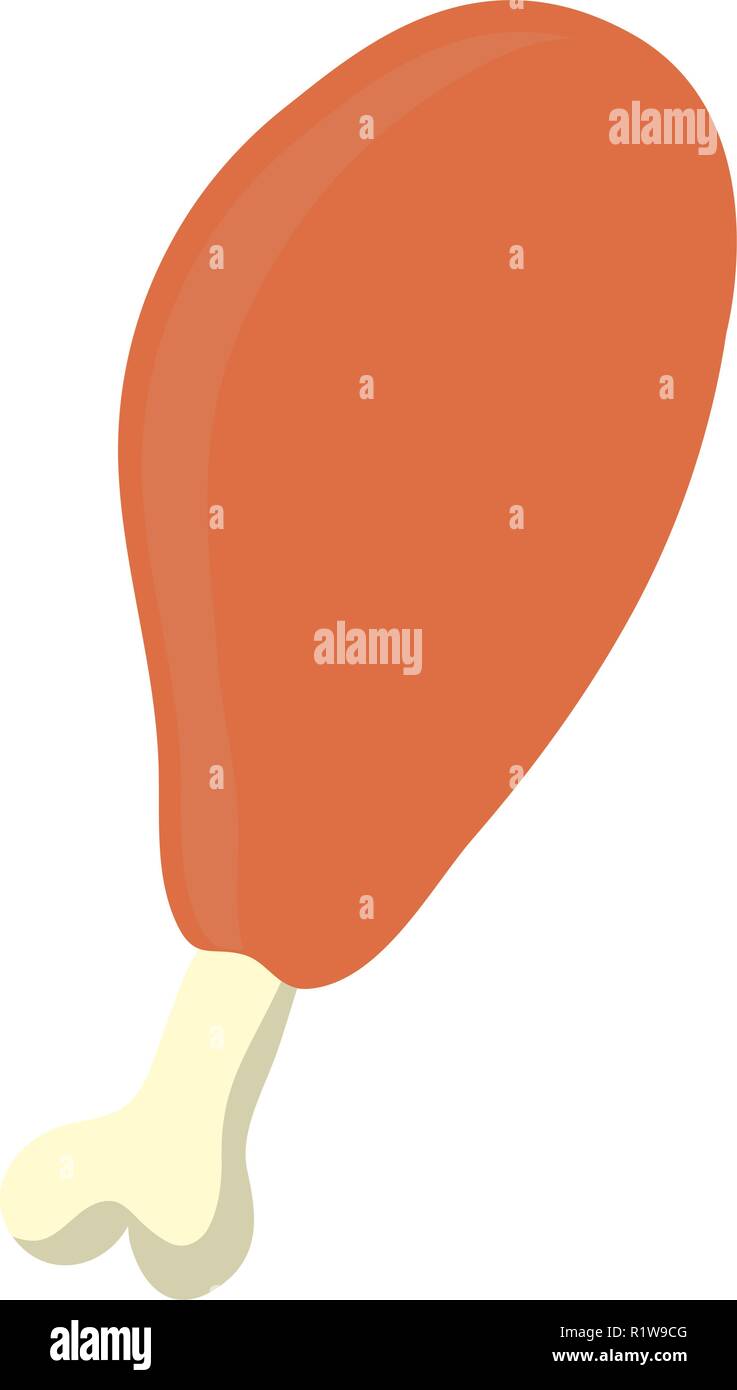 chicken thigh icon over white background, vector illustration Stock ...