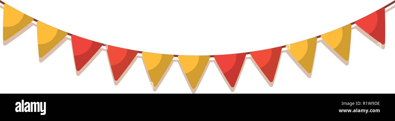 decorative pennants over white background, vector illustration Stock ...