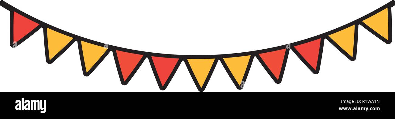 decorative pennants over white background, vector illustration Stock ...