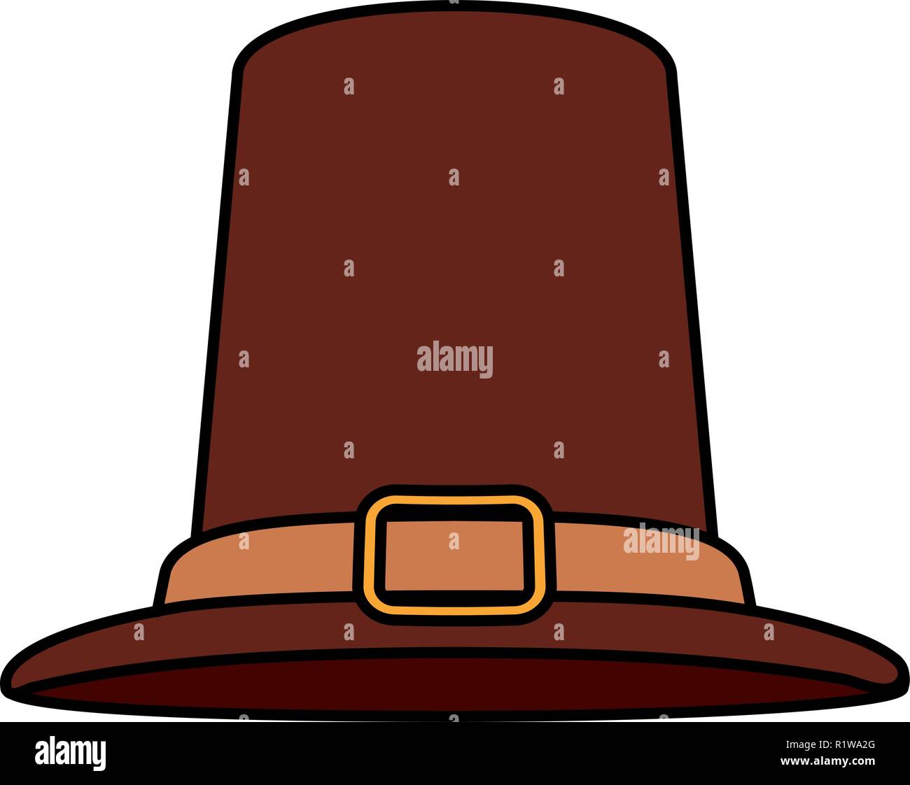 pilgrim hat icon over white background, vector illustration Stock ...