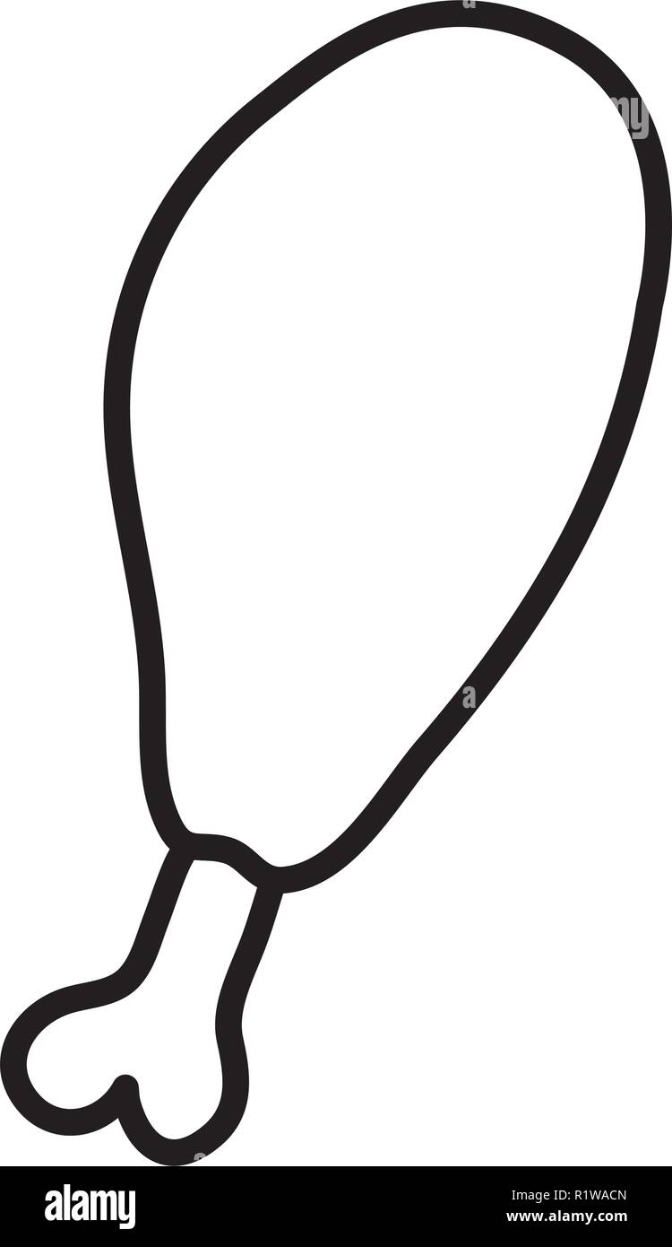 chicken thigh icon over white background, vector illustration Stock ...