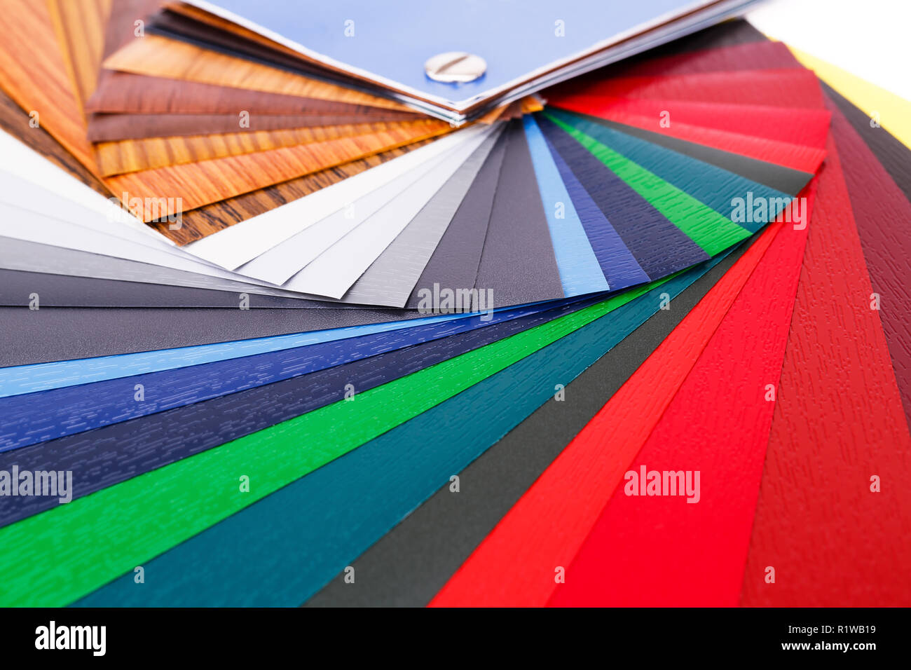 Wood coating color samples closeup picture Stock Photo - Alamy