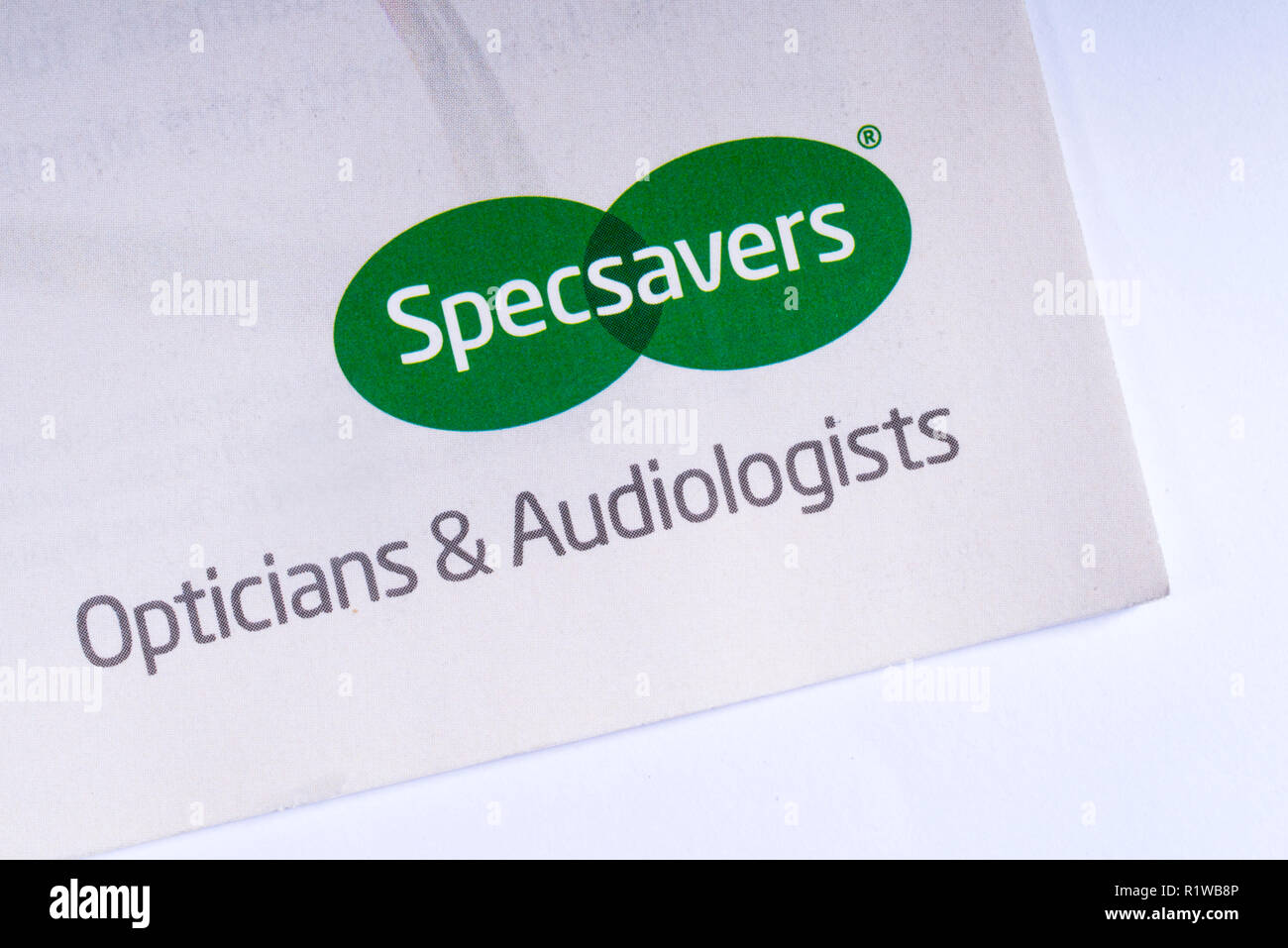 London, UK - November 14th 2018: A close-up of the Specsavers company ...