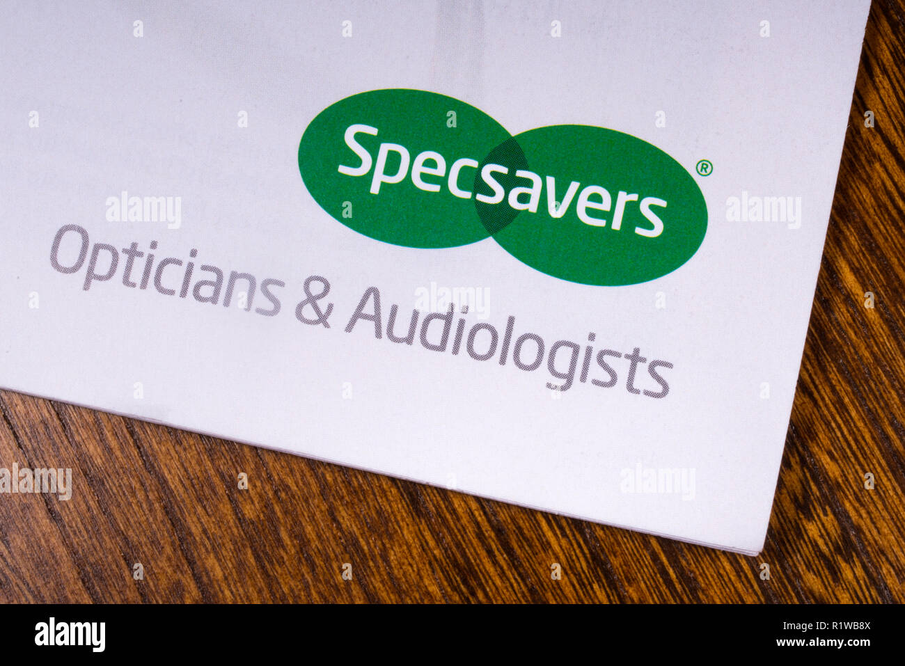 London, UK - November 14th 2018: A close-up of the Specsavers company ...