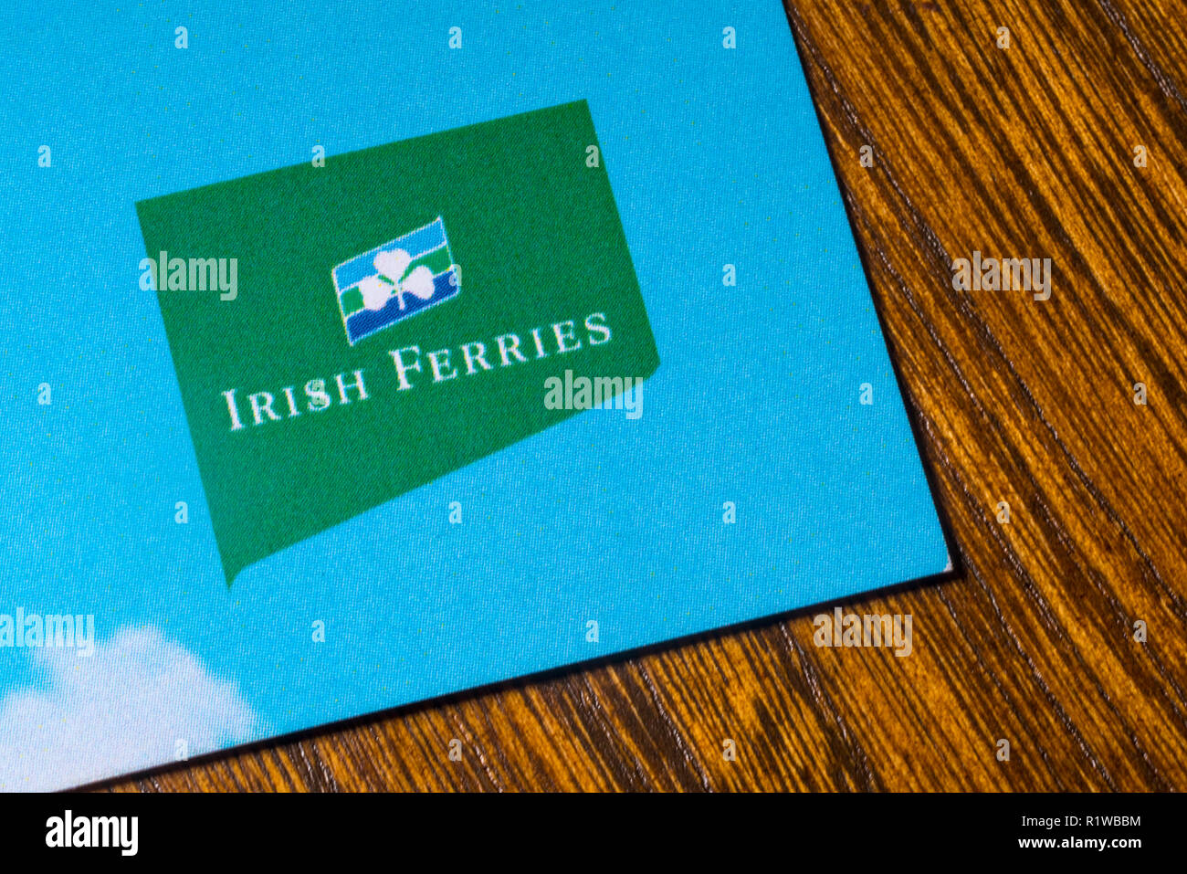 London, UK - November 14th 2018: The Irish Ferries company logo ...