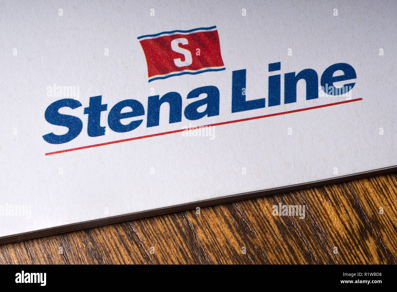 London, UK - November 14th 2018: A close-up of the Stena Line company ...