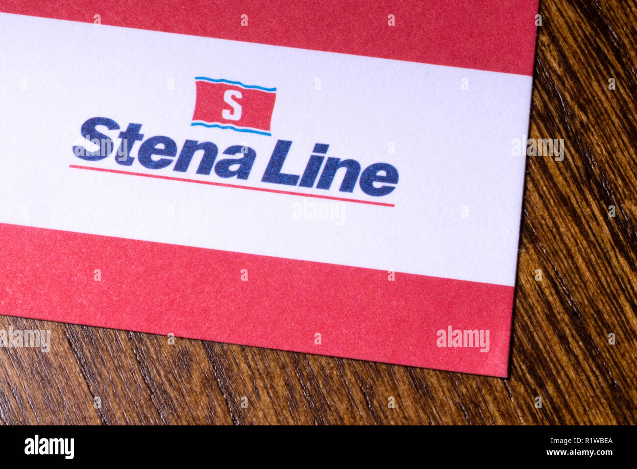 London, UK - November 14th 2018: A close-up of the Stena Line company ...