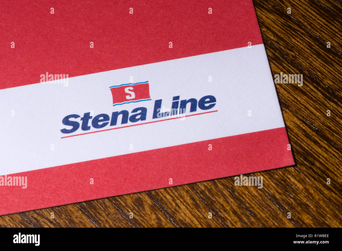 London, UK - November 14th 2018: A close-up of the Stena Line company ...