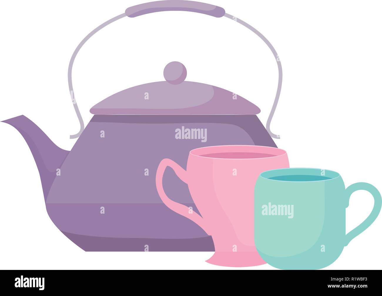 tea kettle icon over white background, vector illustration Stock Vector ...