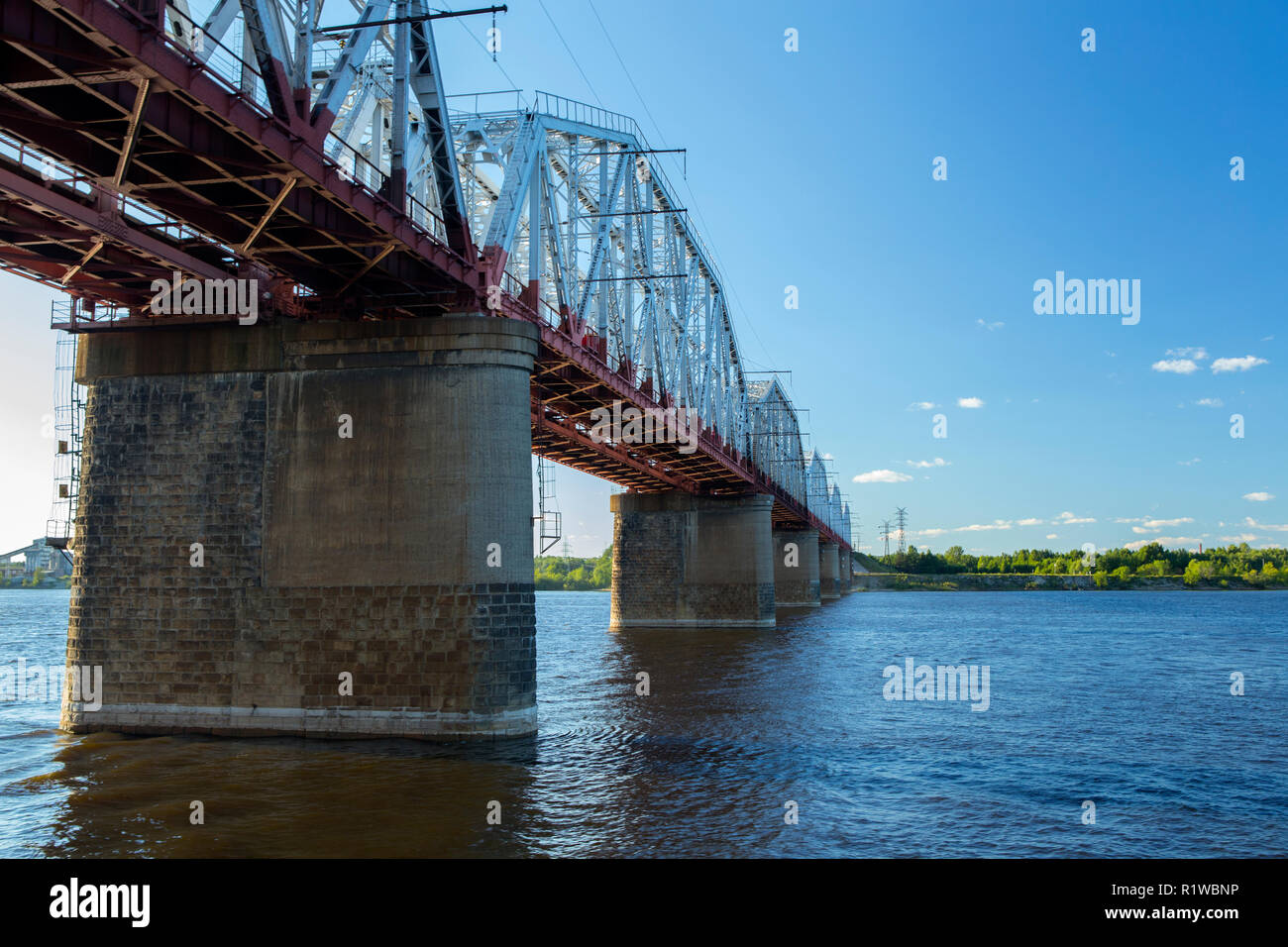 Railway bridge over the Kama river in Perm Stock Photo - Alamy
