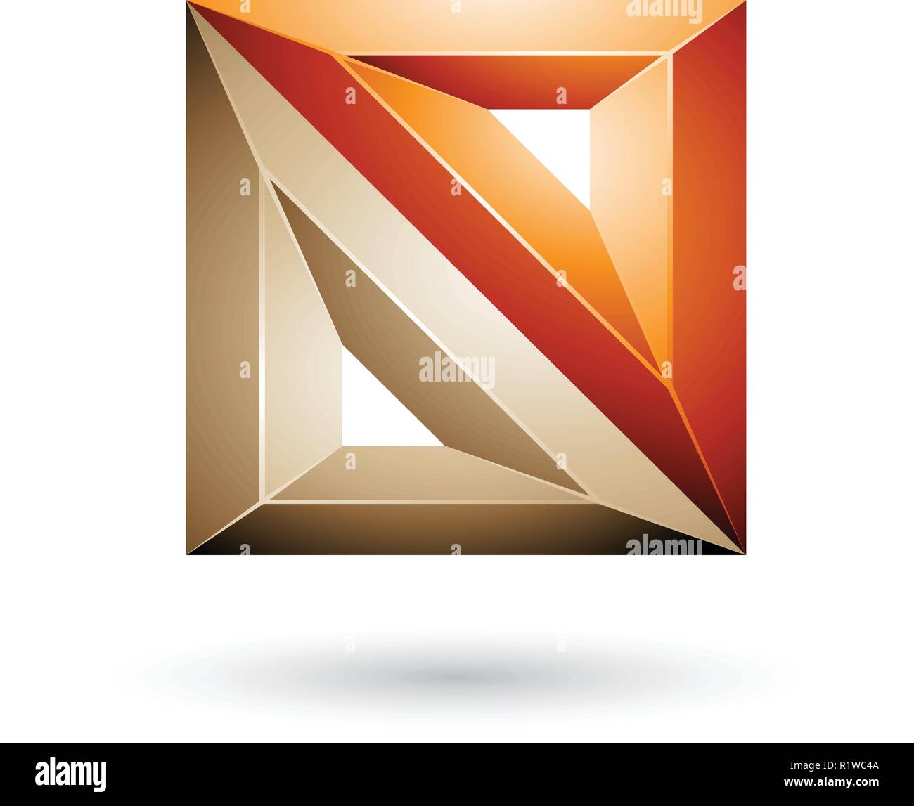 Vector Illustration of Beige and Orange 3d Geometrical Embossed ...