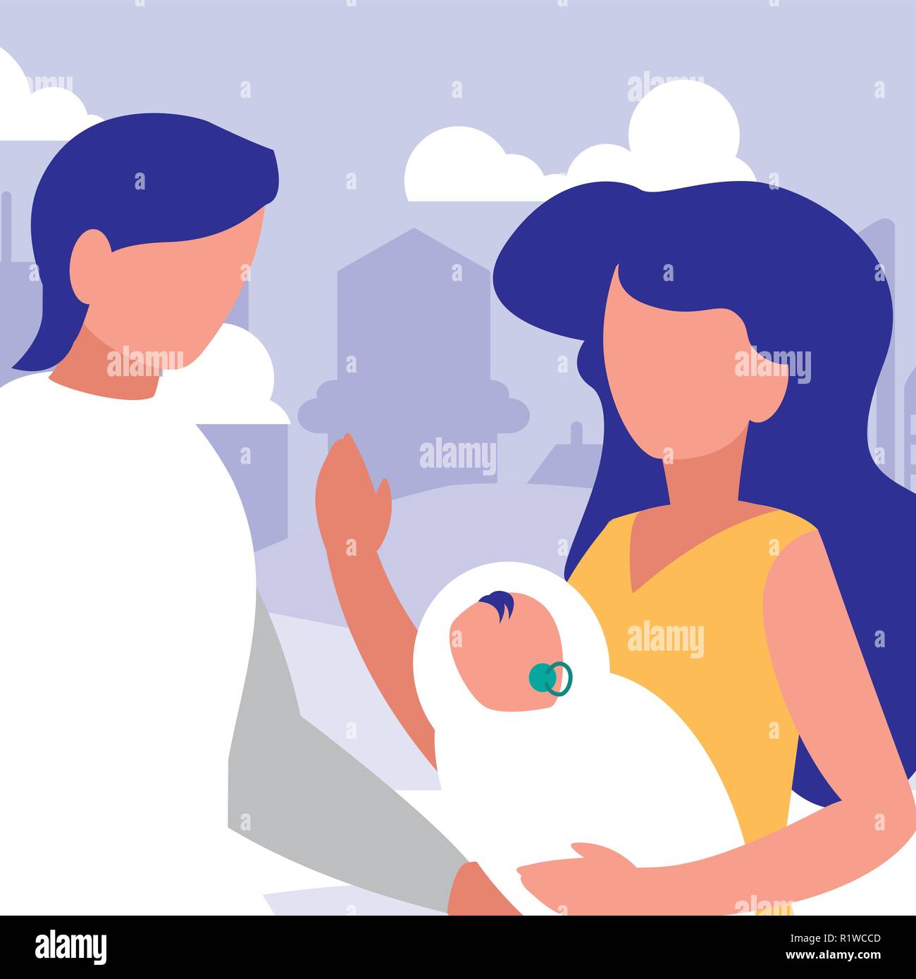 Parents with baby, Family relationship avatar generation and lifestyle ...