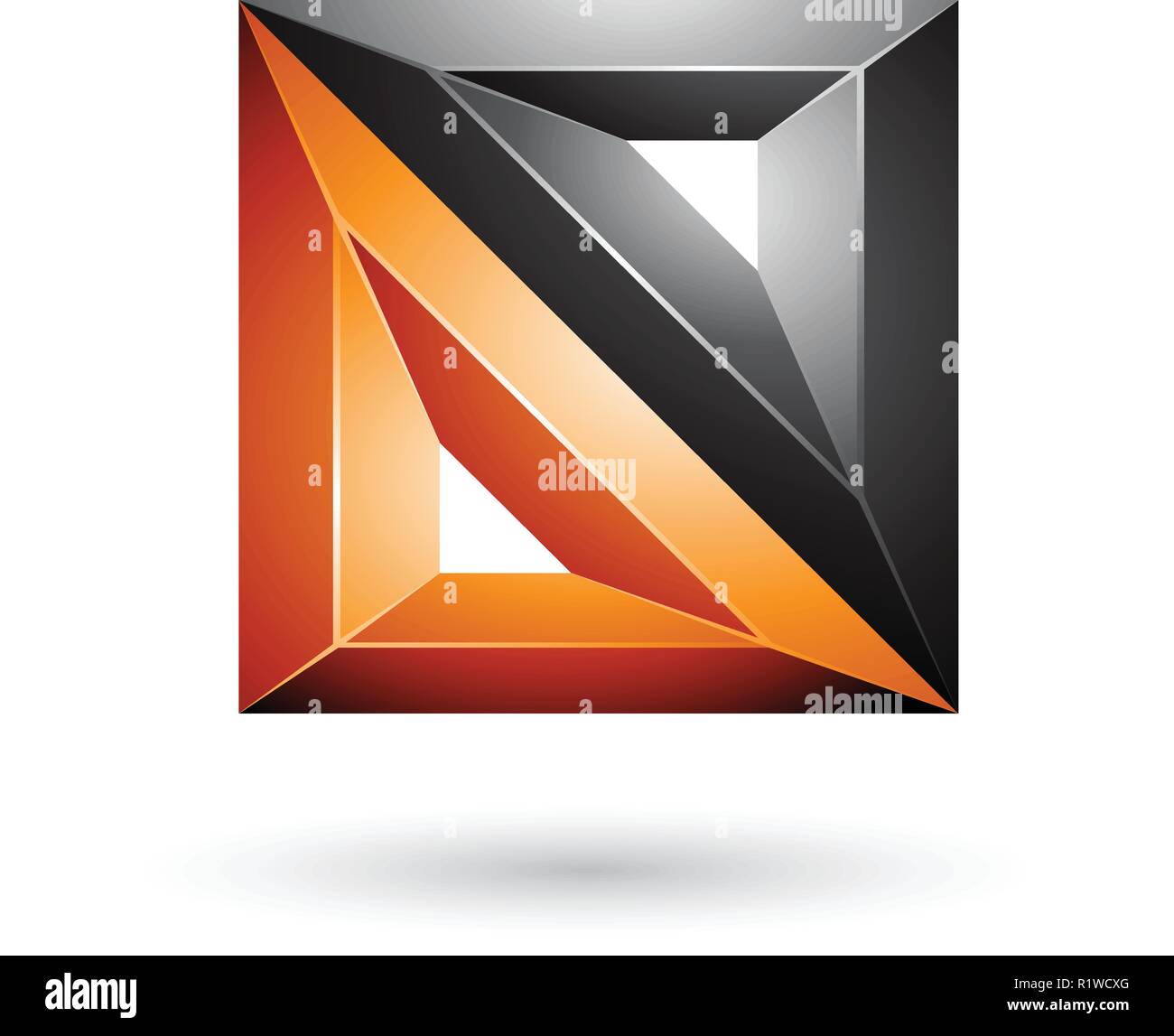 Vector Illustration of Black and Orange 3d Geometrical Embossed ...