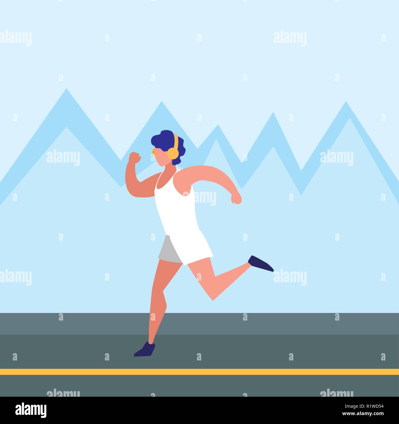 Boy running with sportswear, Gym sport bodybuilding healthy and ...