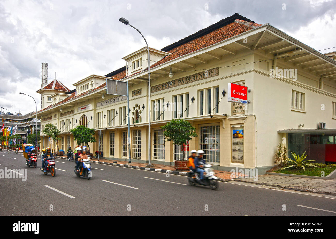 Old Historical Building on Asia Africa Street, Bandung, West Java ...