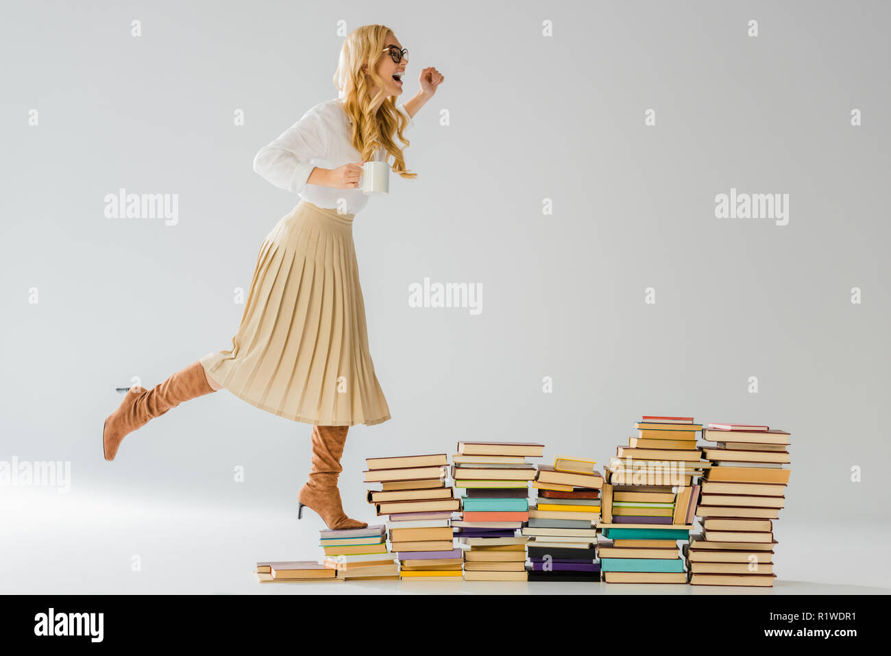 Row books standing on hi-res stock photography and images - Alamy