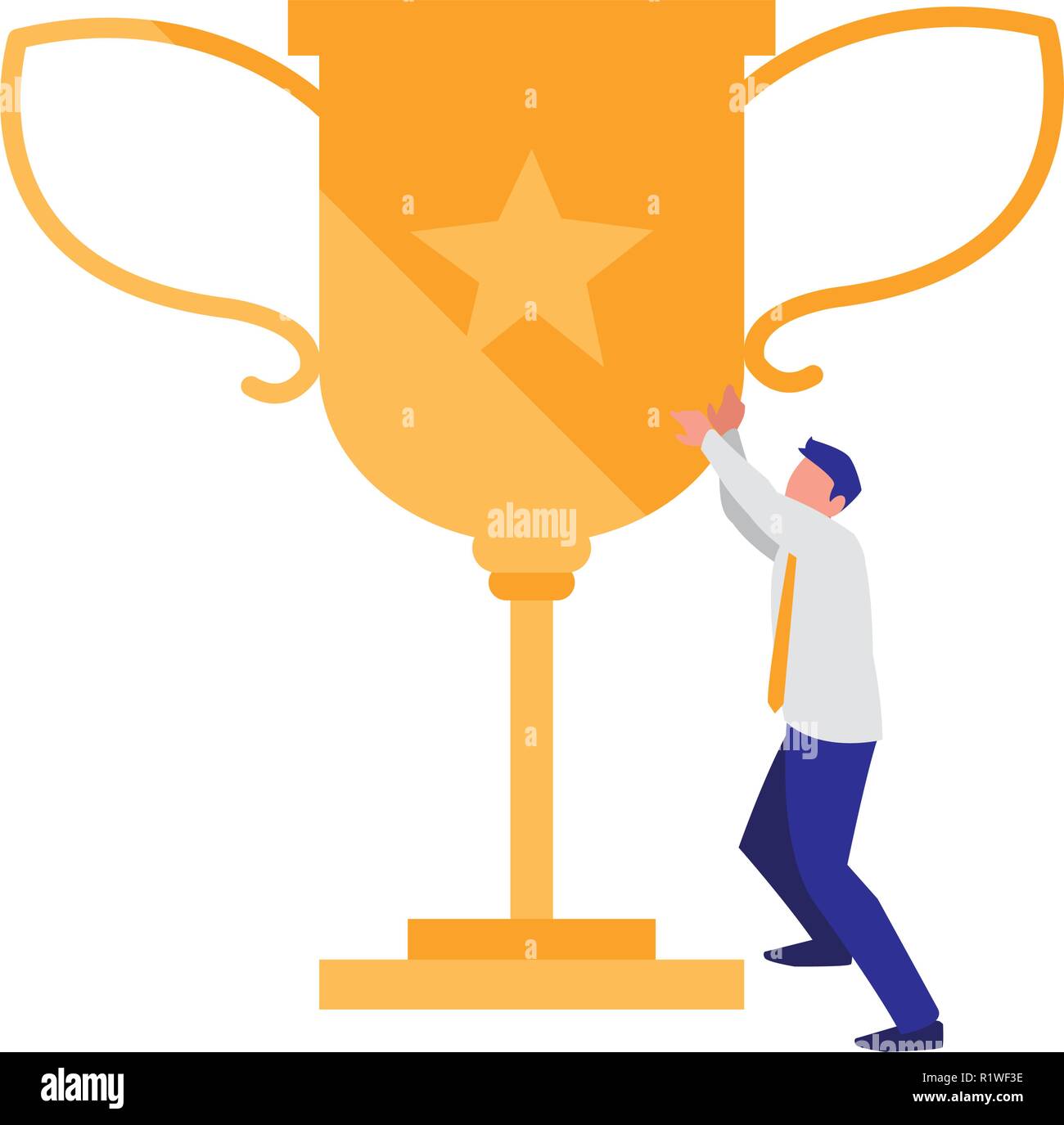 Businessman with trophy design, Management corporate occupation and job ...
