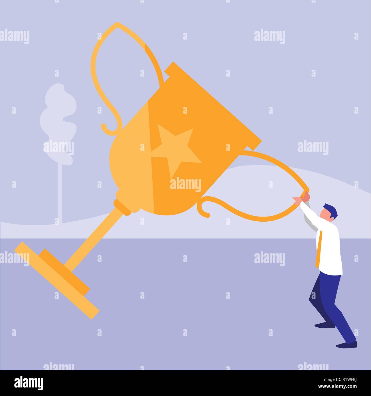 Businessman with trophy design, Management corporate occupation and job ...