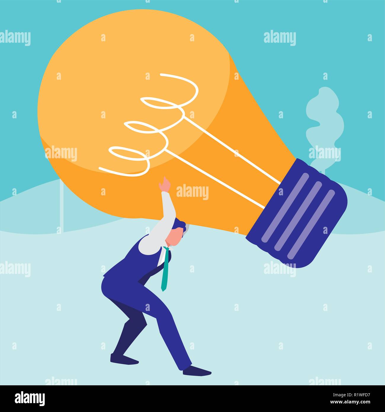 Businessman with light bulb design, Management corporate occupation and ...