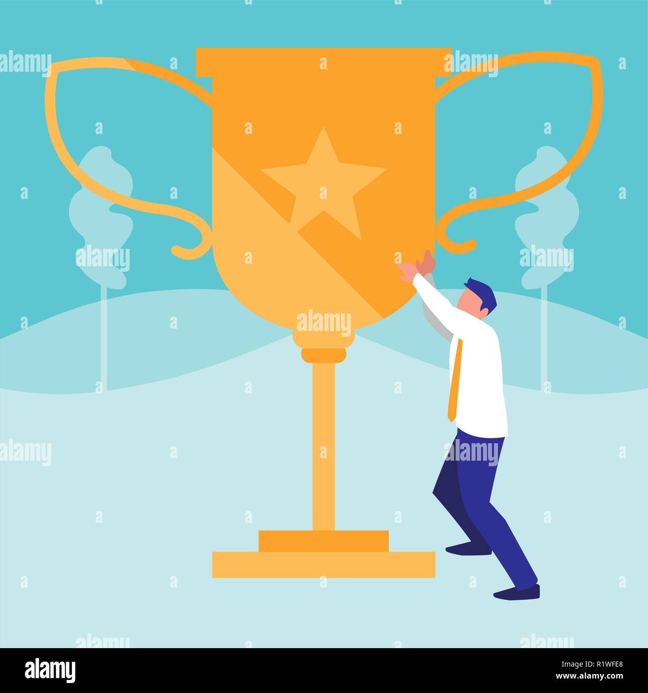 Businessman with trophy design, Management corporate occupation and job ...
