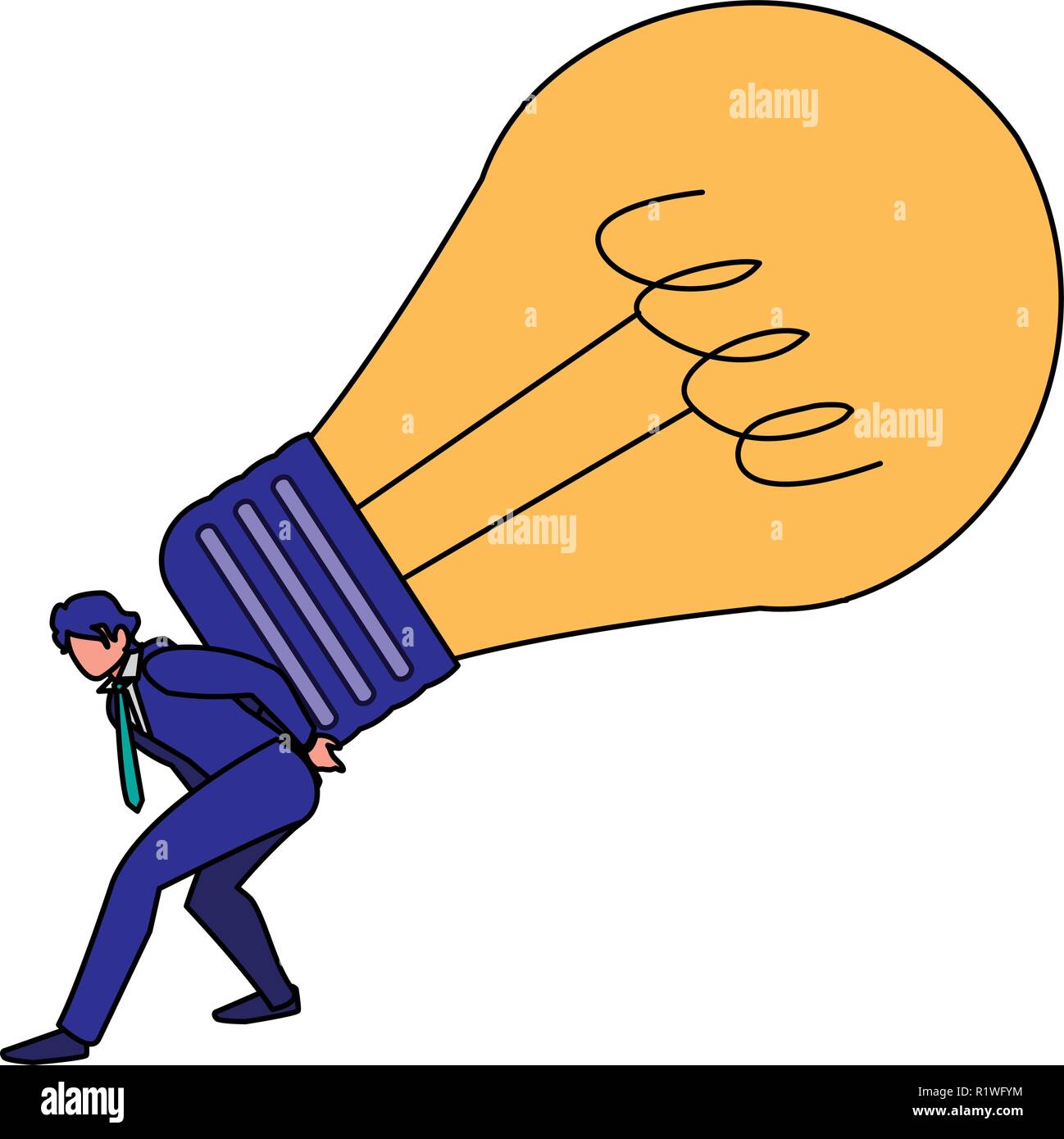 Businessman with light bulb design, Management corporate occupation and ...