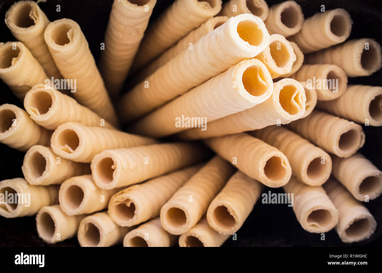 Biscuit rolls on open package. Overhead shot Stock Photo - Alamy