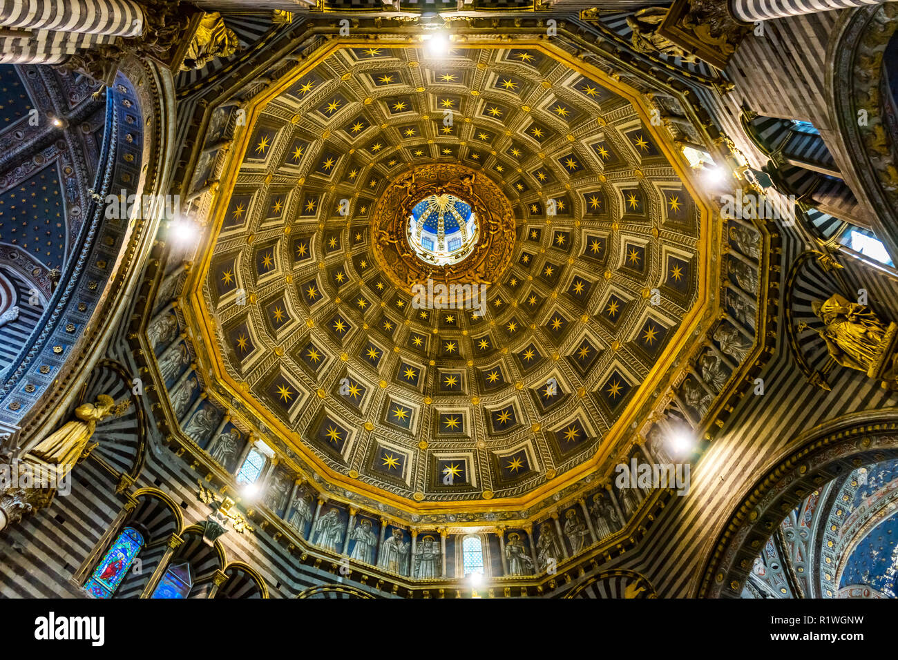 Basilica Golden Dome Cathedral Church Siena Italy. Completed from 1215 ...