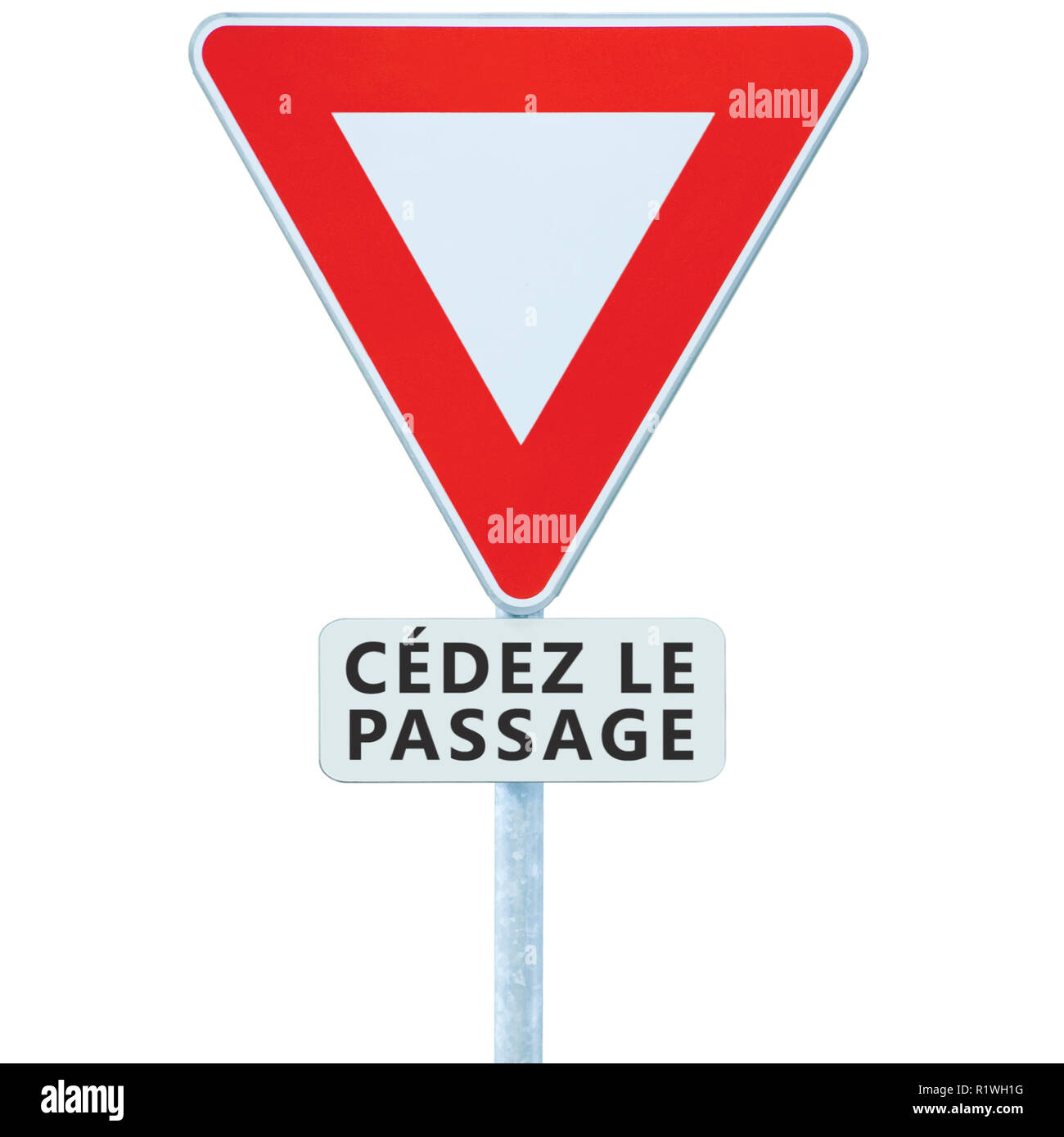 Give way road sign france hi-res stock photography and images - Alamy