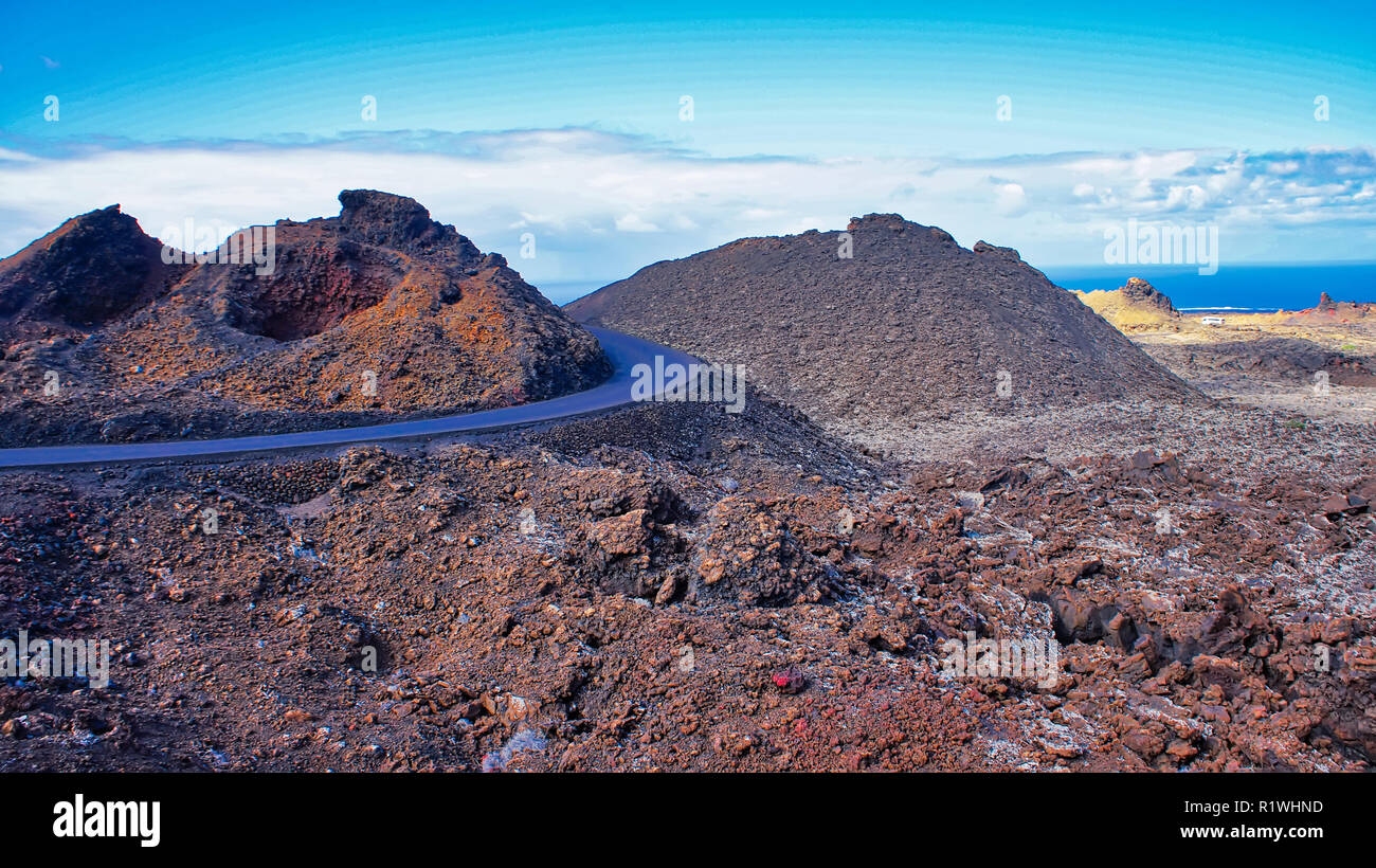 Scenic Timanfaya National Park views and colorful volcanic landscapes ...