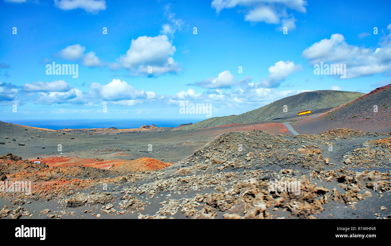 Scenic Timanfaya National Park views and colorful volcanic landscapes ...