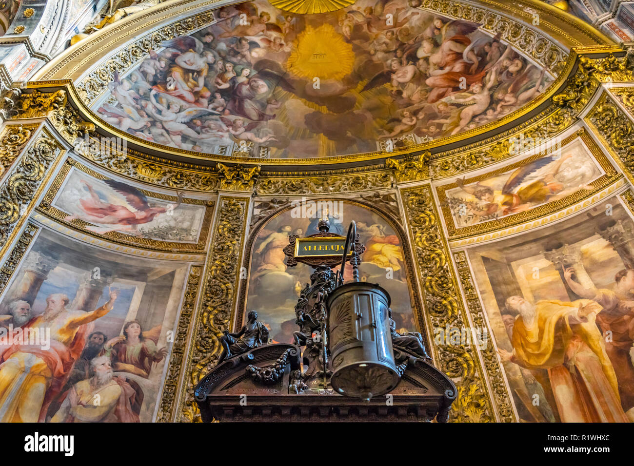 Basilica Nave Altar Paintings Cathedral Church Siena Italy. Cathedral ...