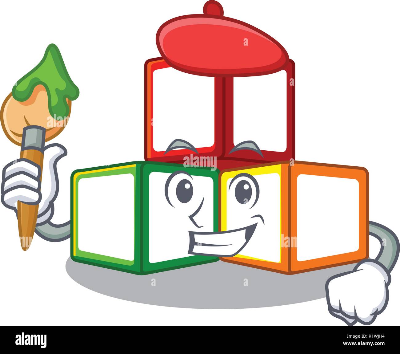 Artist bright toy block bricks on cartoon Stock Vector Image & Art - Alamy