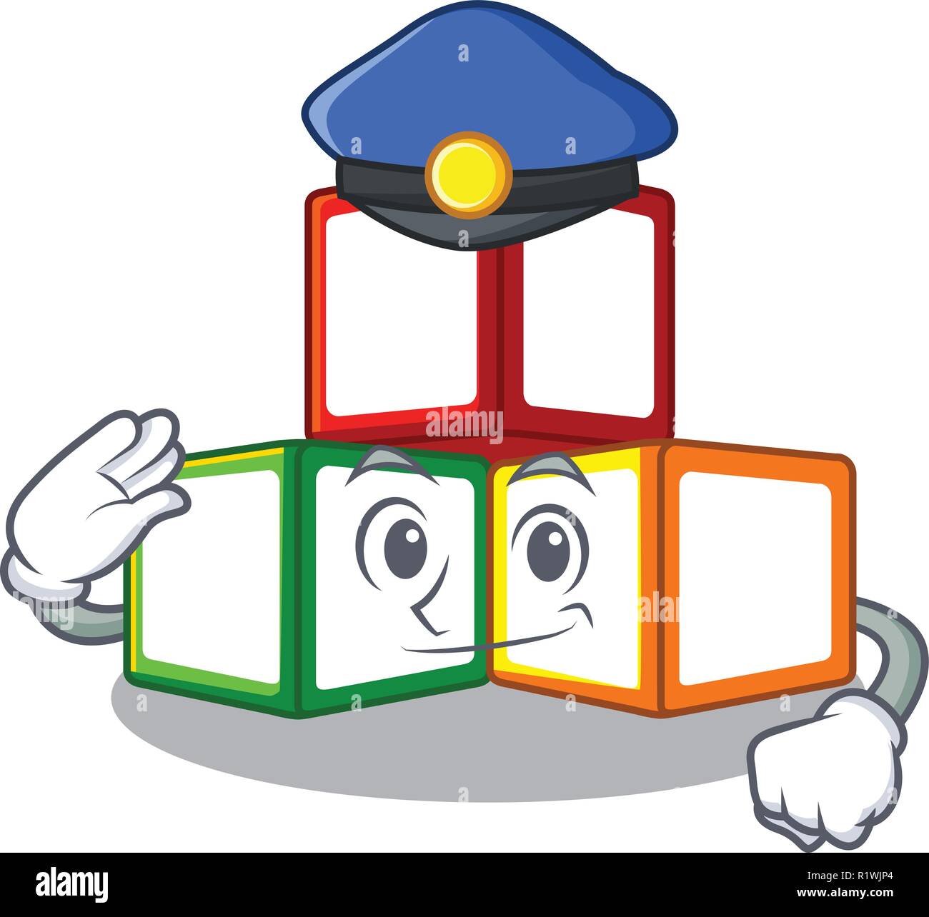 Police bright toy block bricks on cartoon Stock Vector Image & Art - Alamy