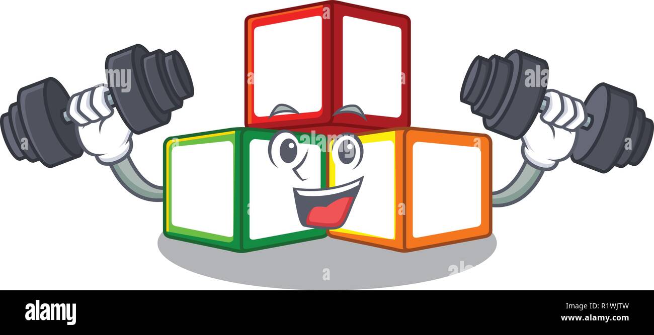 Fitness bright toy block bricks on cartoon Stock Vector Image & Art - Alamy