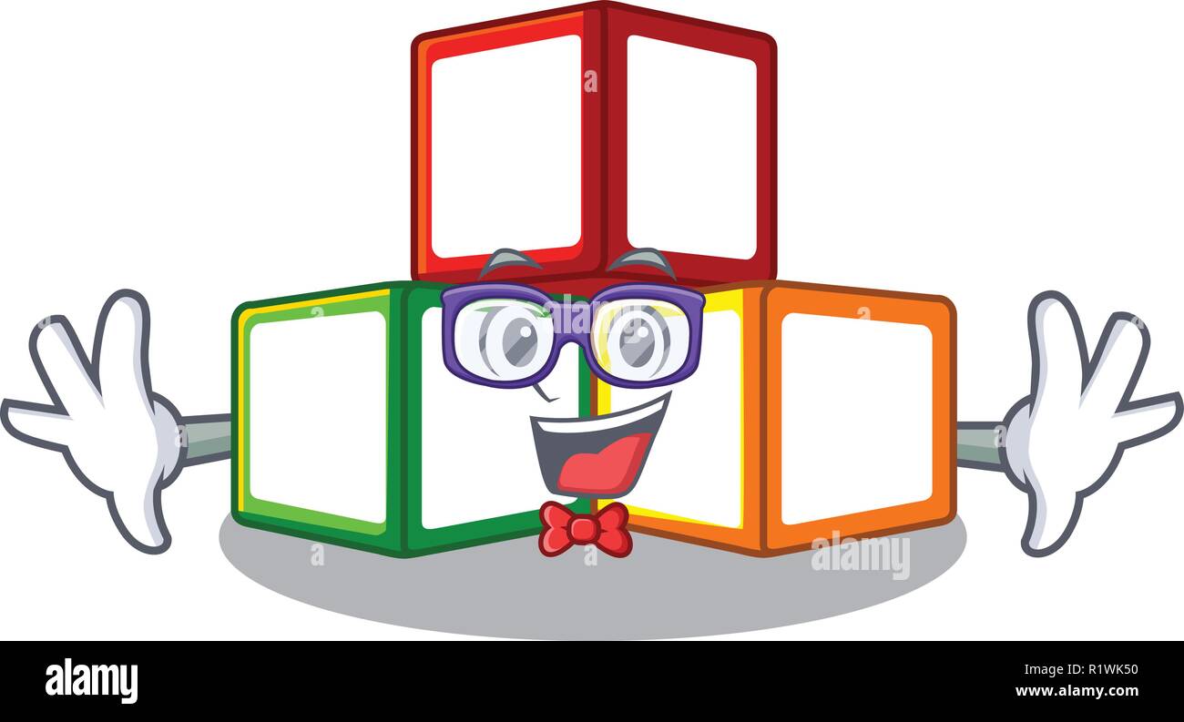 Geek toy blocks cube blank cartoon wooden Stock Vector Image & Art - Alamy
