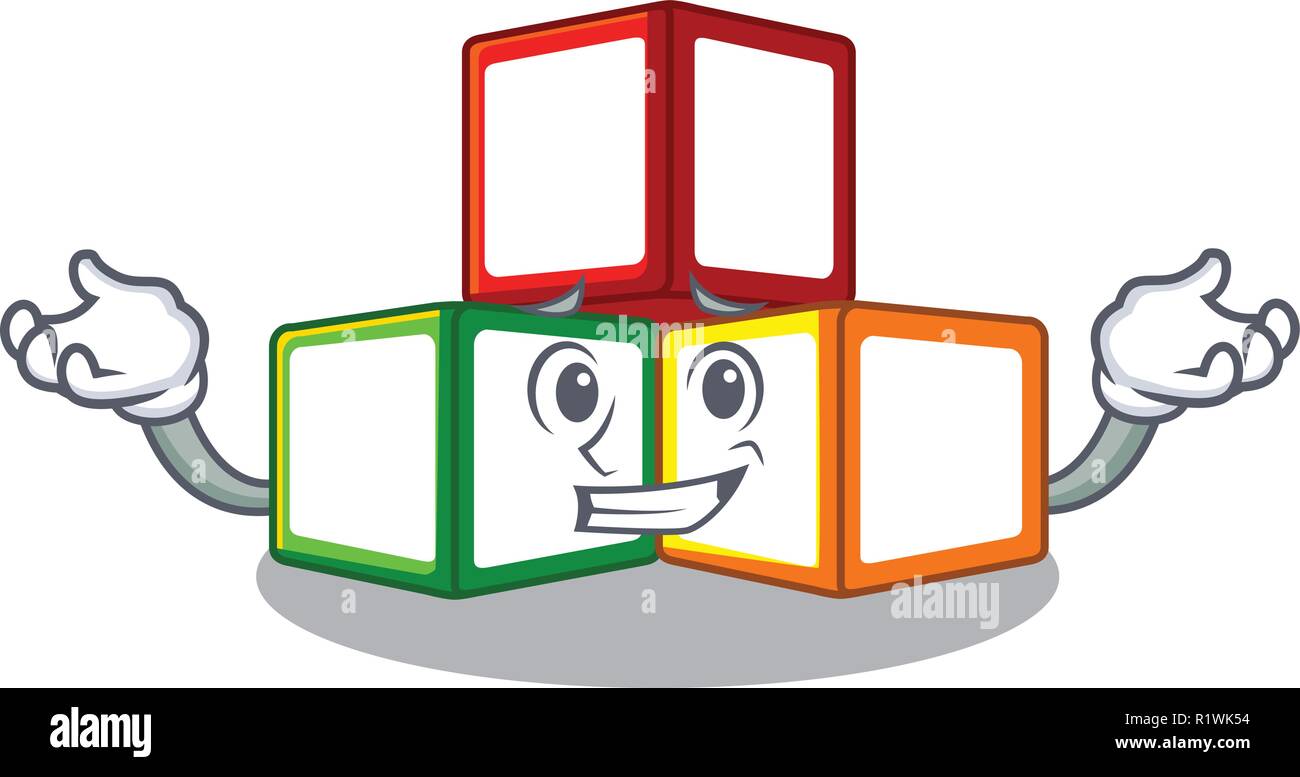 Grinning toy blocks cube blank cartoon wooden Stock Vector Image & Art ...