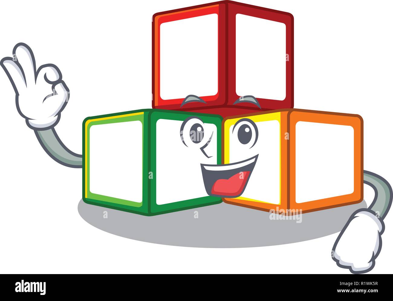 Okay toy blocks cube blank cartoon wooden Stock Vector Image & Art - Alamy