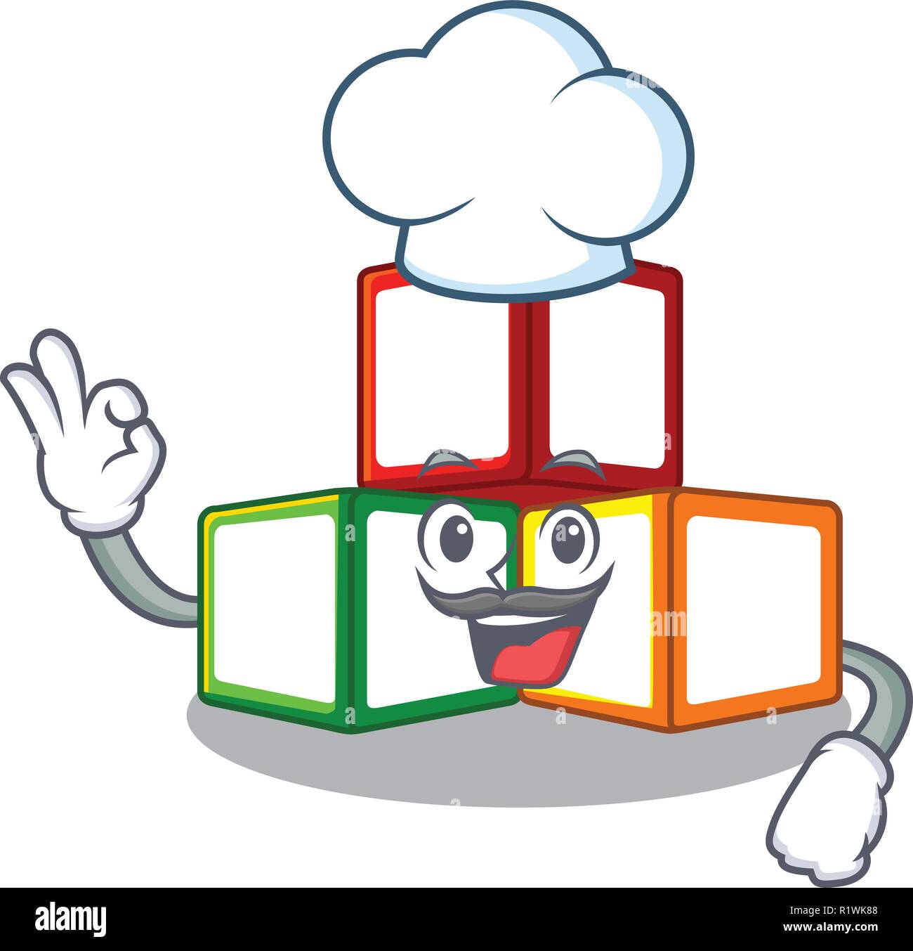Chef toy blocks cube blank cartoon wooden Stock Vector Image & Art - Alamy