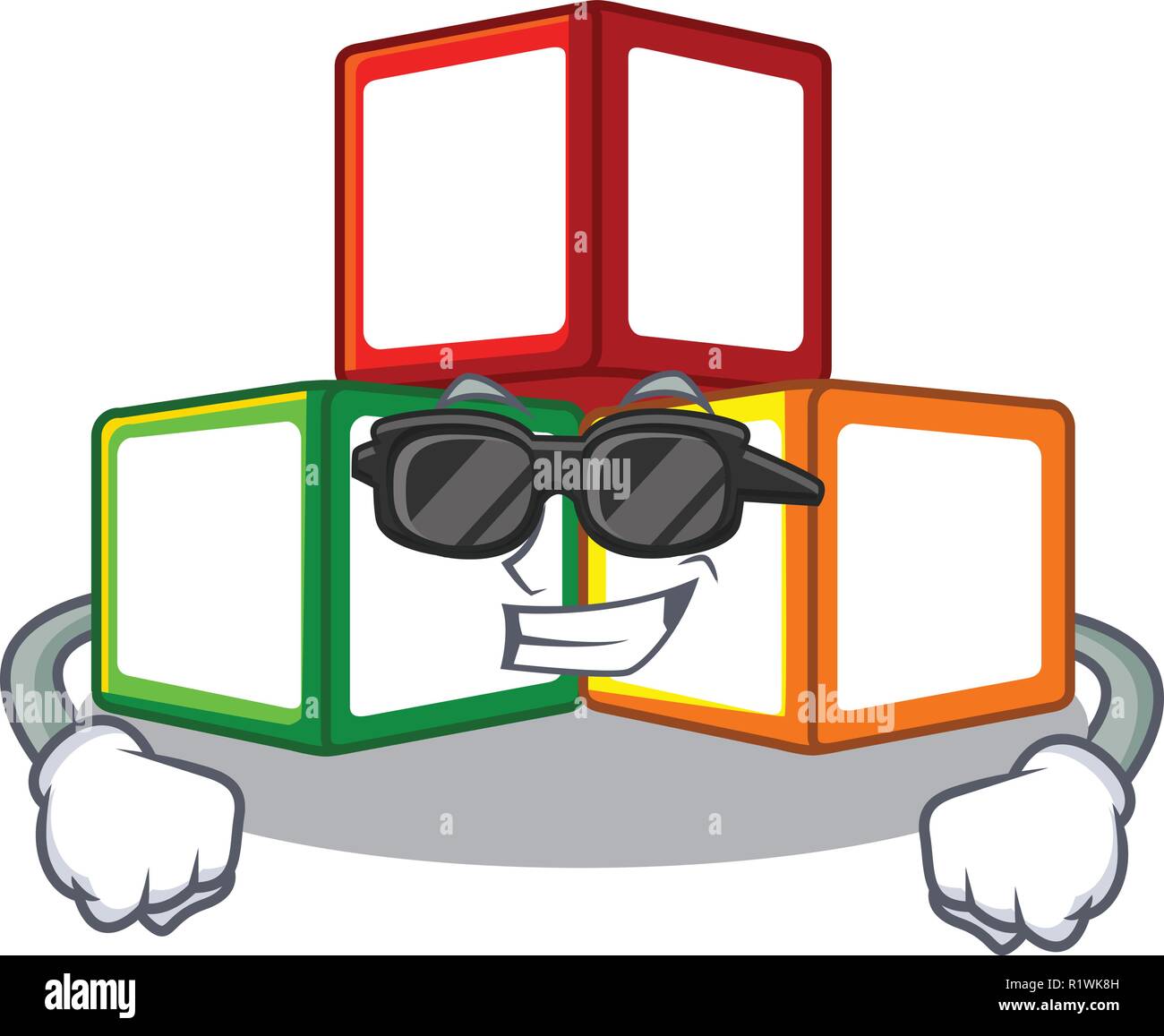 Super cool toy blocks cube blank cartoon wooden Stock Vector Image ...