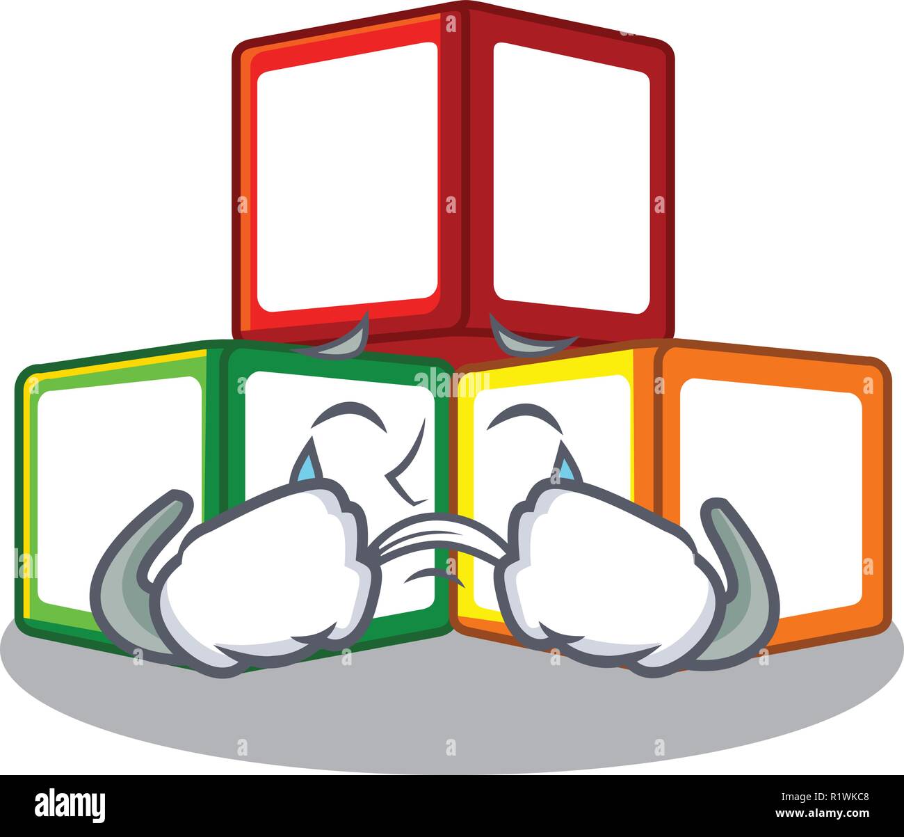 Crying wooden toy with character Wooden blocks Stock Vector Image & Art ...