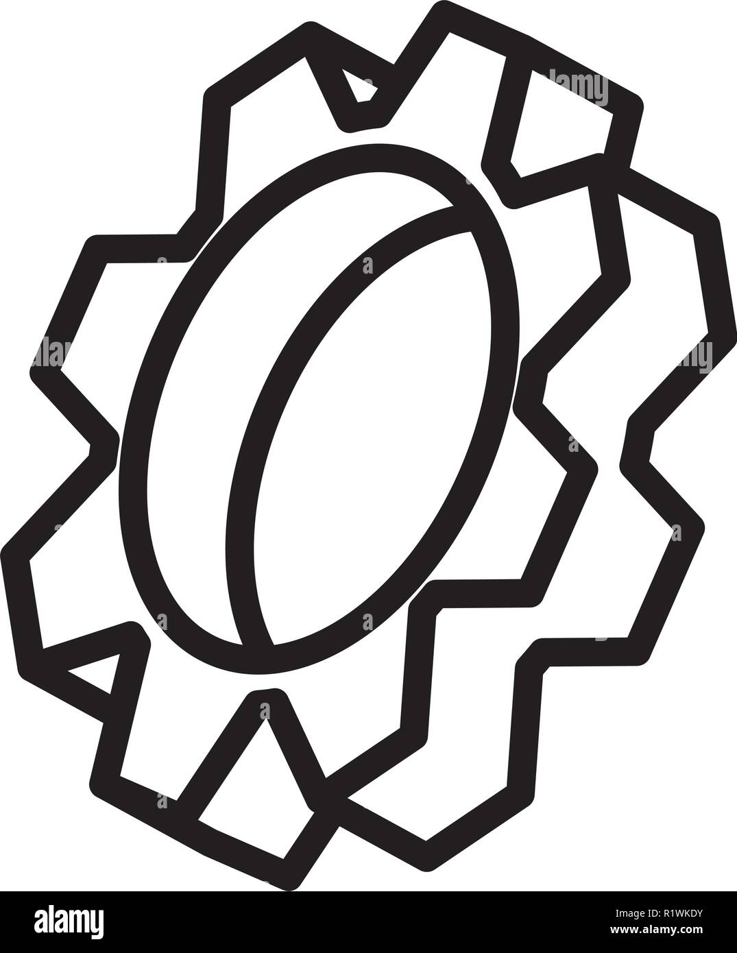 gear wheel icon over white background, vector illustration Stock Vector ...